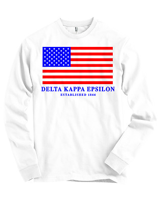 Delta Kappa Epsilon DKE USA Flag Bella + Canvas Long Sleeve T Shirt NEW ...