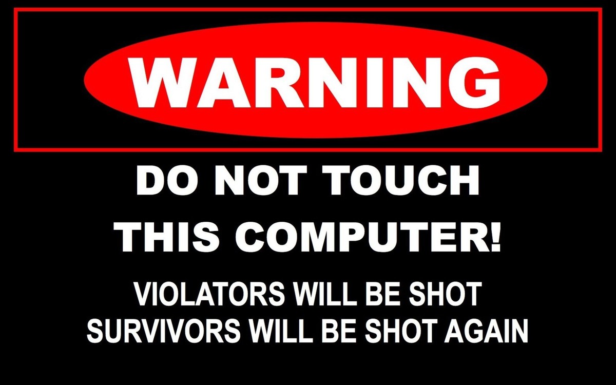 Warning Touch Do Computer ARC Sign Mobile Skin Software (Desktop
