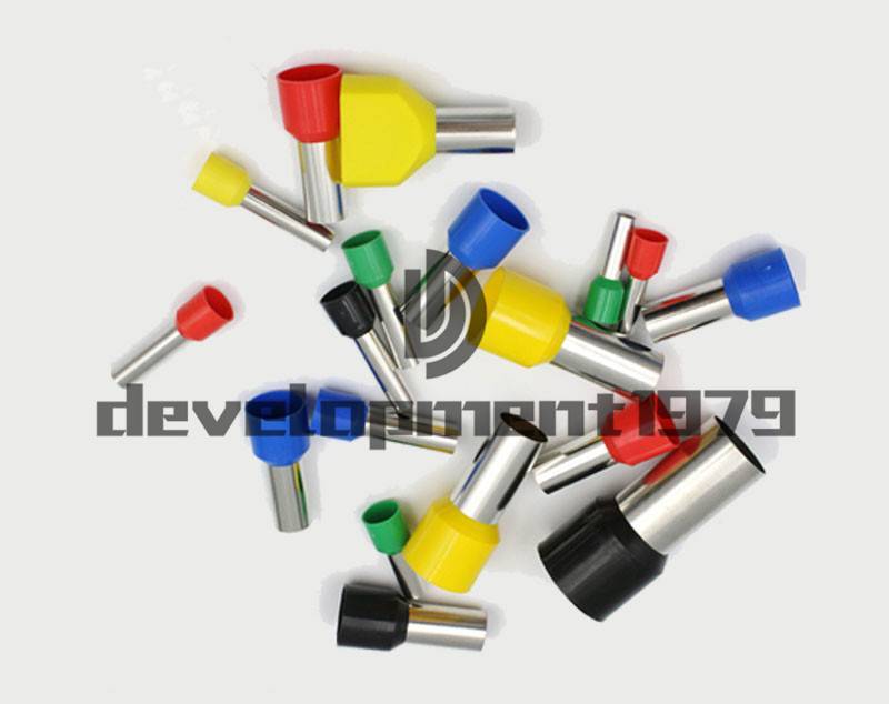 50Pcs E2508 14AWG 2.5mm2 Wire Crimp Connector Terminal Insulated ...