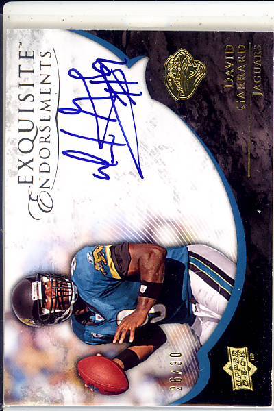 david garrard auto autograph jaguars east carolina ecu #/30 exquisite ...