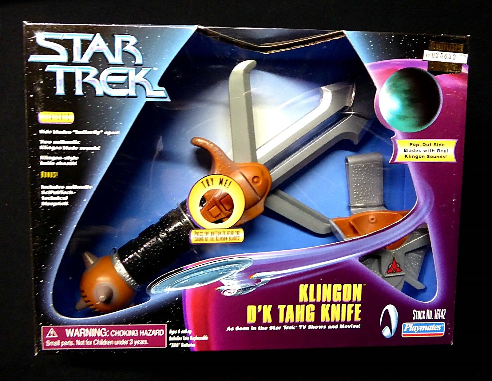 Star Trek Klingon D'K Tahg Knife Electronic Klingon Sounds Playmates ...