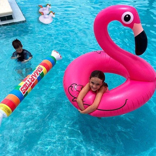 35" Flamingo Swimming Floats Inflatable Pool Raft Float Swim Ring For ...