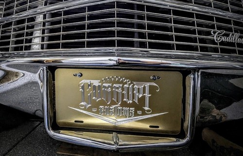 Gold Custom Car Club Logo License Plate Diamond Etched Engraved Metal ...