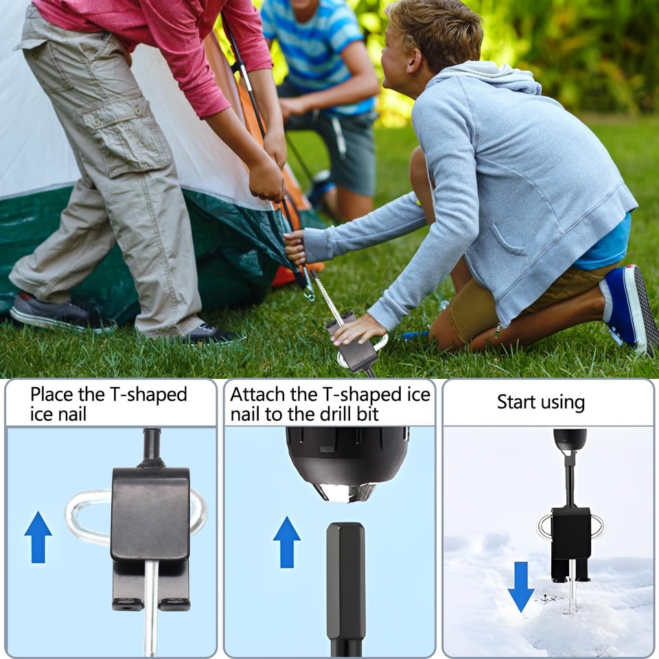 Universal Ice Anchor Tool Ice Anchor Drill Adapter Kit | eBay