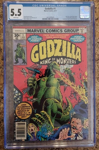 Godzilla #1 CGC 5.5/FN-WP 1st U.S. Ongoing Godzilla Series 1977 ...