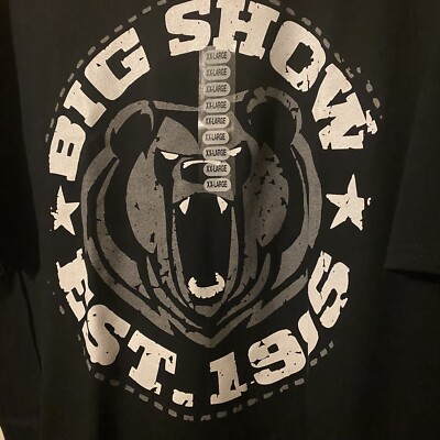 WWE Mens T-Shirt XXL Black Big Show Bear Giant Star Christmas Water Boy ...