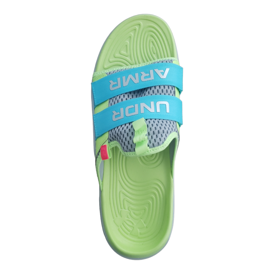 Under Armour UA Unisex Ignite Alpha Slides Sandals Lime / Aqua / Gray ...