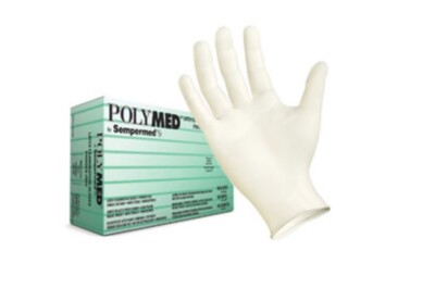 Polymed Latex Gloves PM103 - MEDIUM Powder-Free, Micro-rough Textured ...