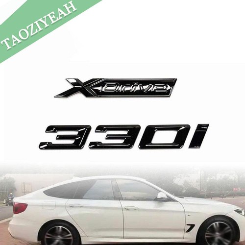 Gloss Black For New 3 Series Emblem 330i+XDrive Number Letters Rear ...