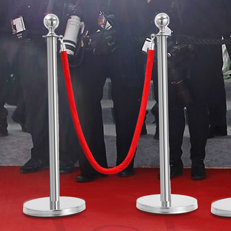 12PCS Golden Crowd Control Barrier Stanchion Set Posts Queue Pole ...