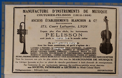 rare publicité PELISSON Instruments musique 1930 advert | eBay