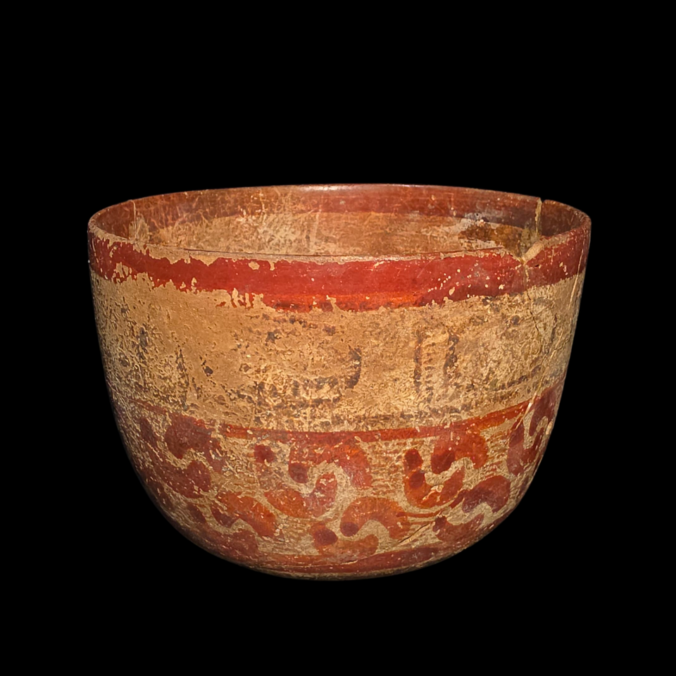 Maya Polychrome painted bowl – Cacao Glyph Band | eBay
