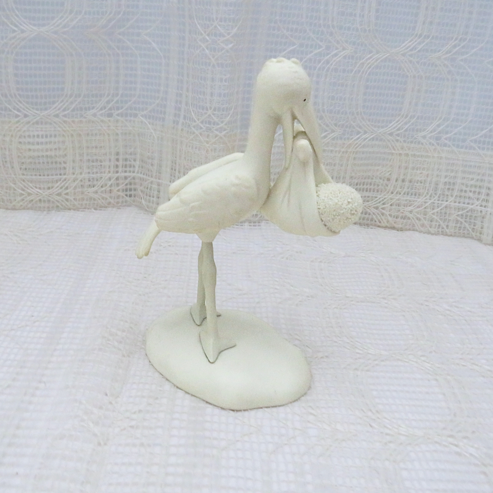 Snowbabies Department 56 New Baby Handle With Care 2005 Porcelain Stork ...