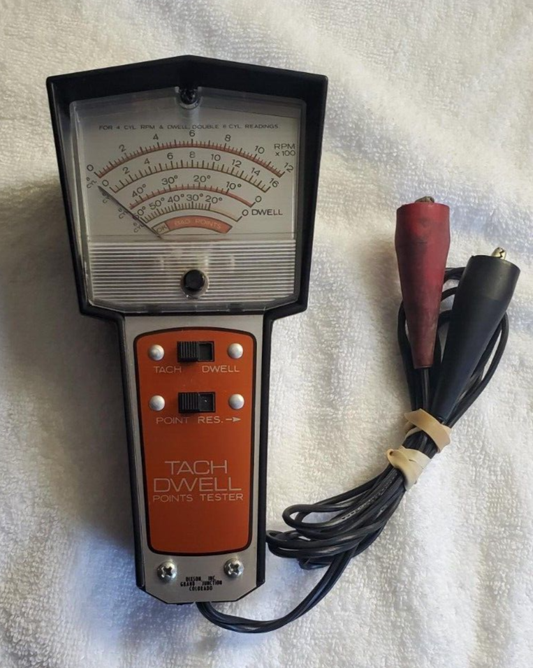 Vintage DIXSON Tach Dwell Points Tester Orange Model 1372, cleaned ...