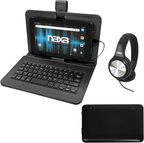 NAXA NID-7056BLACK 7" Core Android 11 Tablet with USB Keyboard Case ...