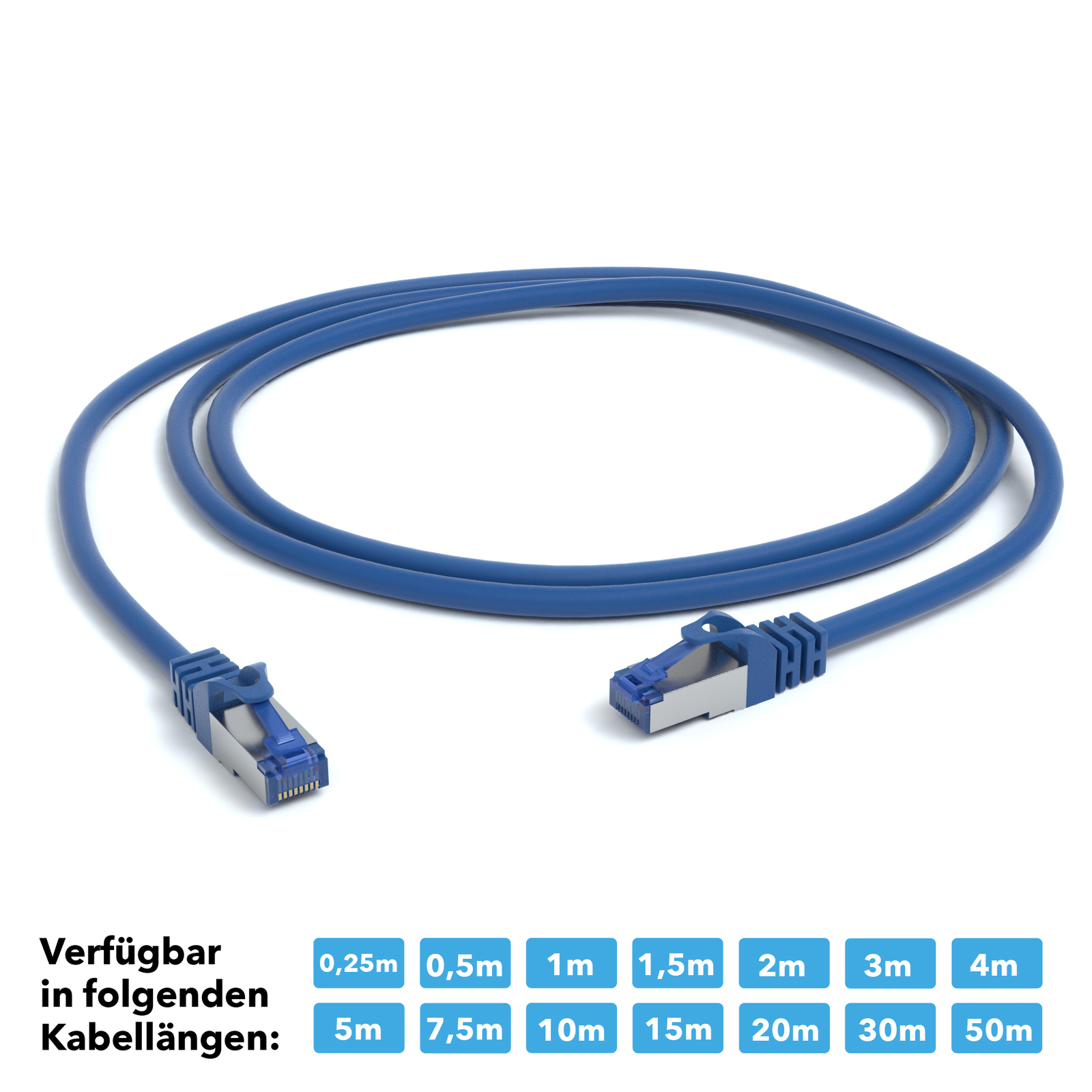 CAT 7 Patchkabel |Patchkabel 0,25m - 50m RJ45 Rohkabel Netzwerk LAN ...