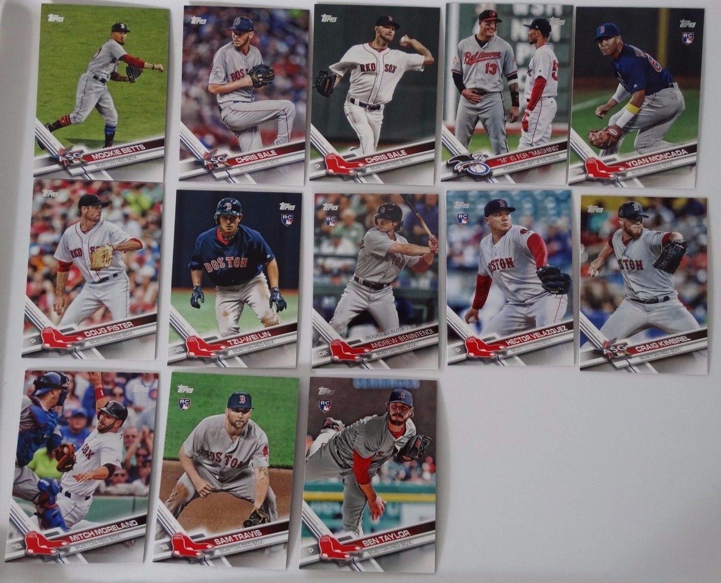 2017 Topps Update Boston Red Sox Team Set of 13 Baseball Cards | eBay