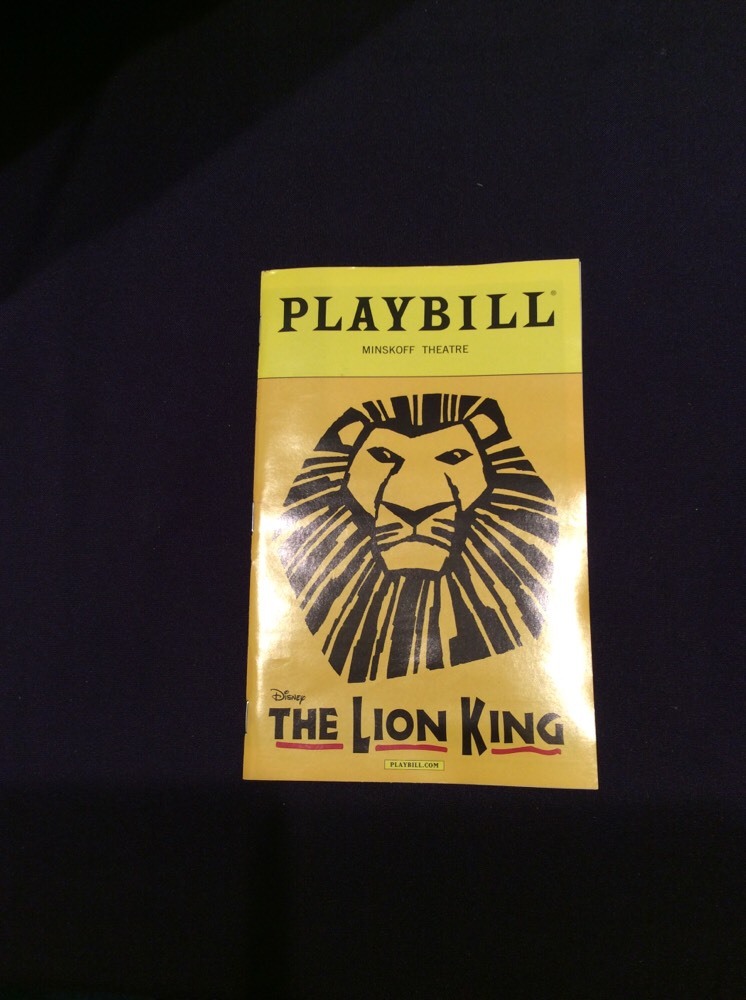 BRAND NEW LION KING PLAYBILL NYC CAST BROADWAY MUSICAL MINSKOFF THEATRE ...