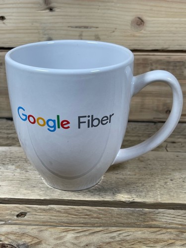 Google Fiber Mug 5” White Logo Internet Computer 14 Oz Tech Company ...