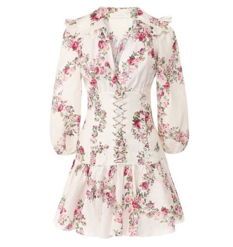 Zimmermann Honour Corset Print Mini Dress | eBay