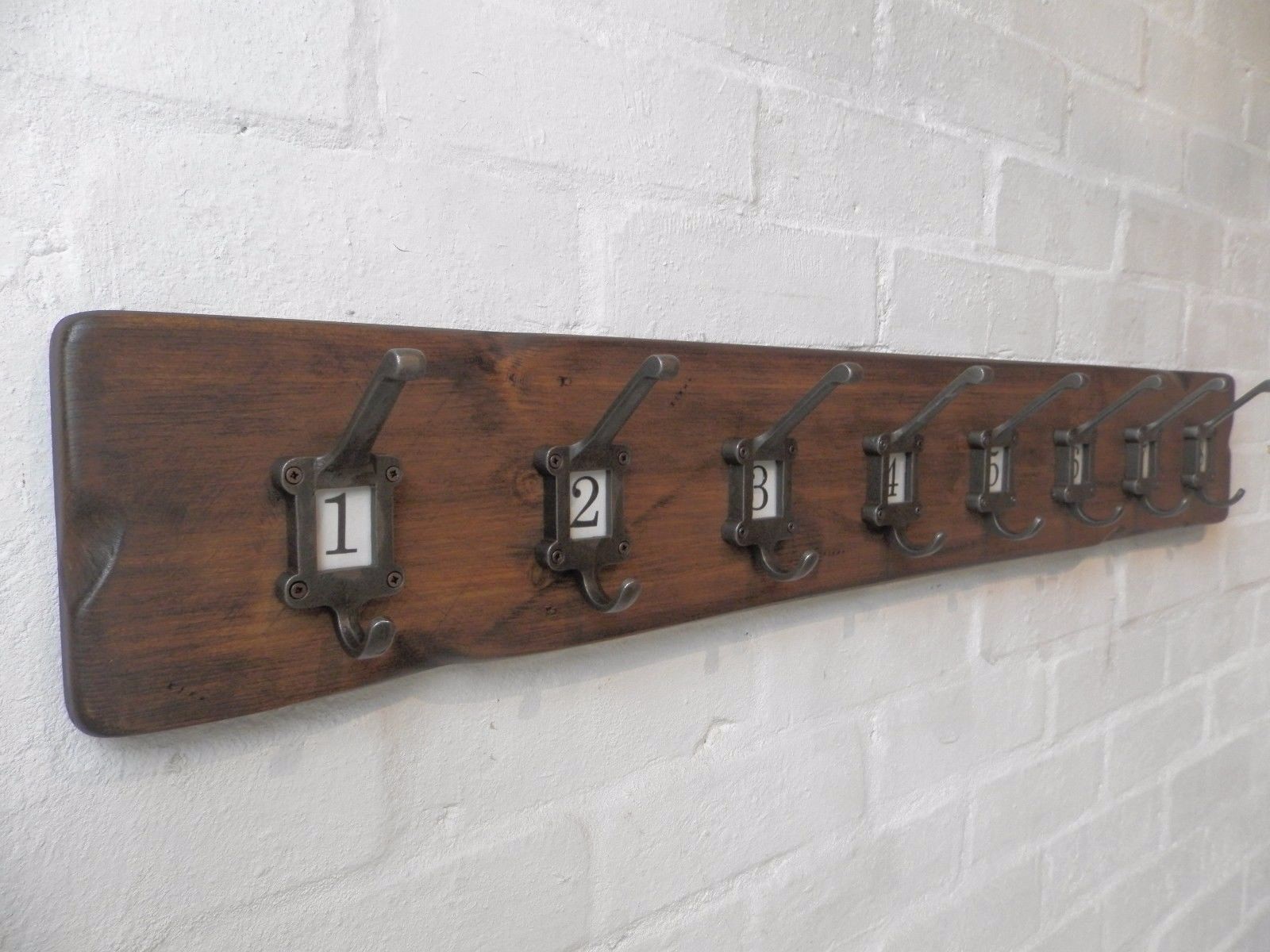 Vintage style Cloakroom School style Coat&Hat Rack with label frame ...