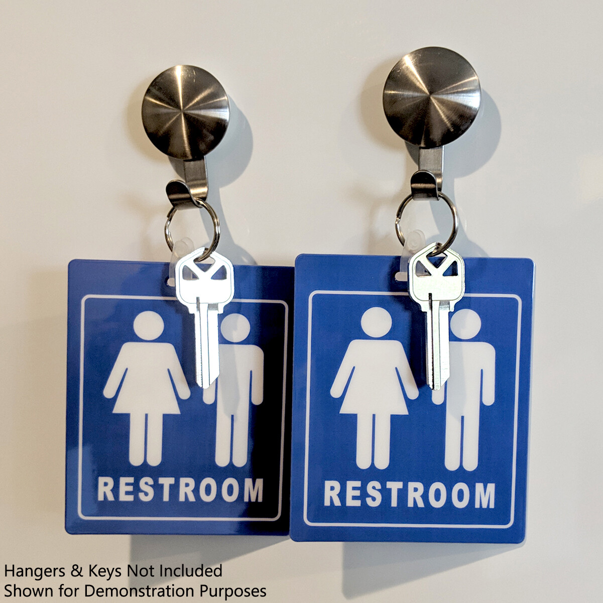 2 Pack - Large Unisex Restroom Pass Keychains - Bathroom Tag with Key ...