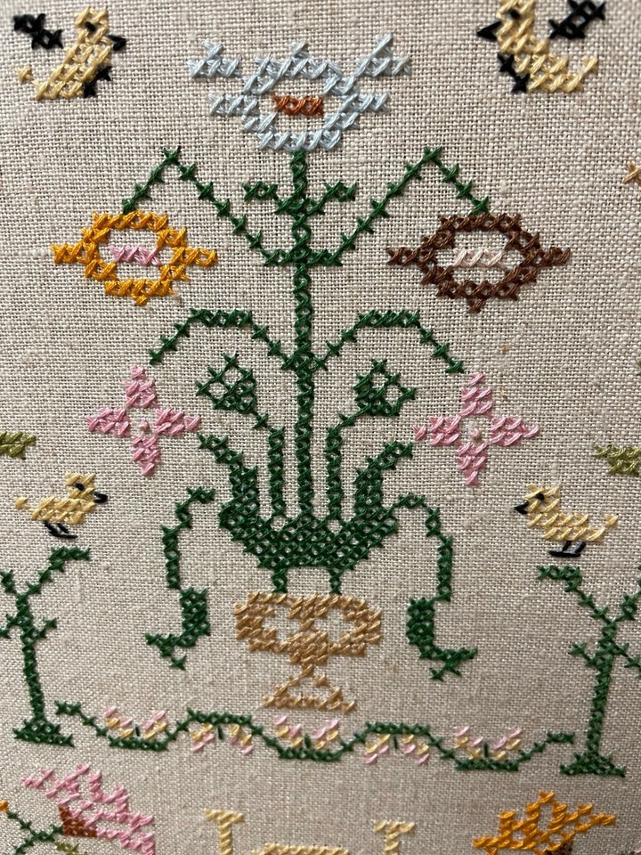 Paragon Needle Craft Finished Friendship Sampler Linen Colonial Cross ...