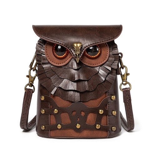 Medieval Crossbody Bag for Women Cute Owl Messenger Bag PU Leather ...
