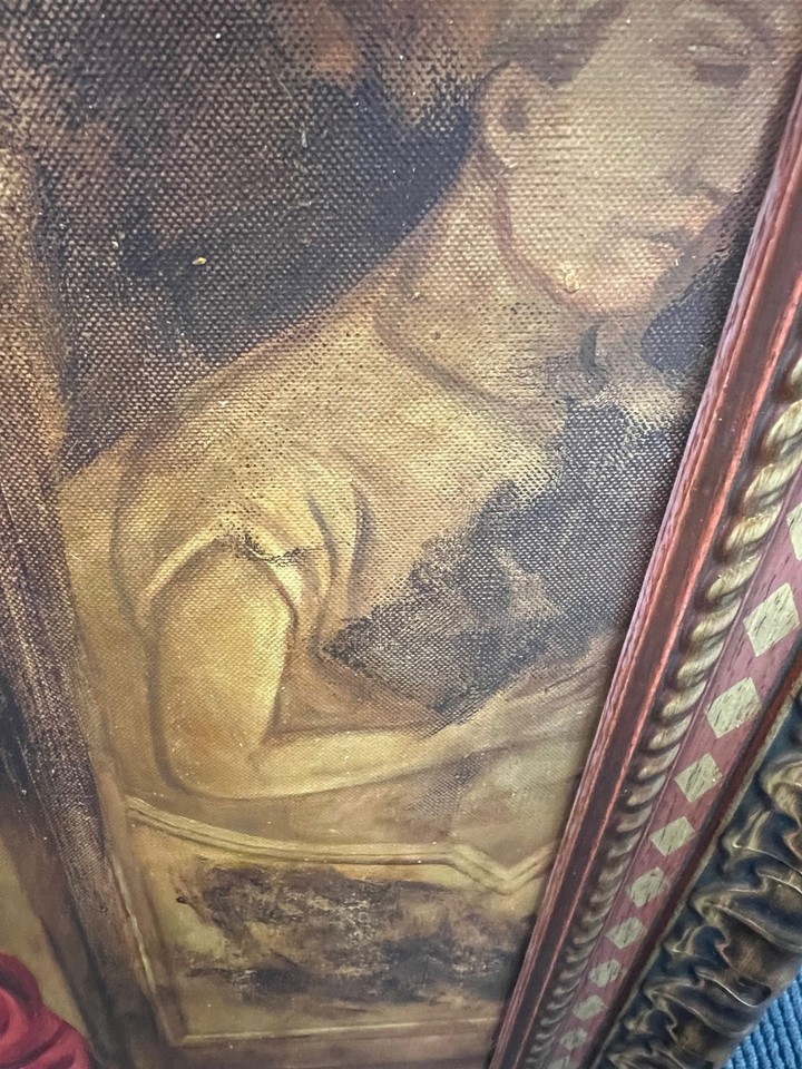 Vintage Renaissance‑Style Oil Painting of a Noblewoman • Mid‑Century ...