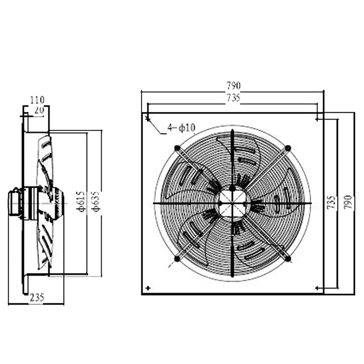 Industrial Exhaust Fan Dimensions
