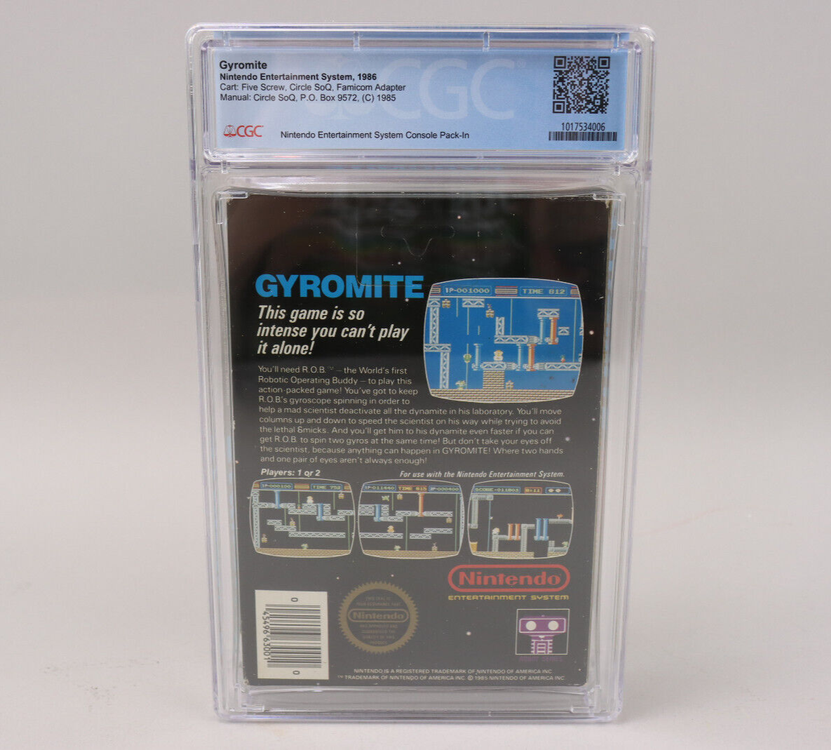 Gyromite Nintendo NES 1986 Matte Sticker 1st Print Black Box CIB CGC ...