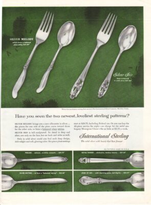 Vintage advertising print ad 1955 International Sterling 6 styles ...