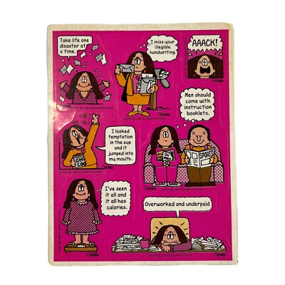 Vintage CATHY Comic Strip Sticker Sheet | eBay