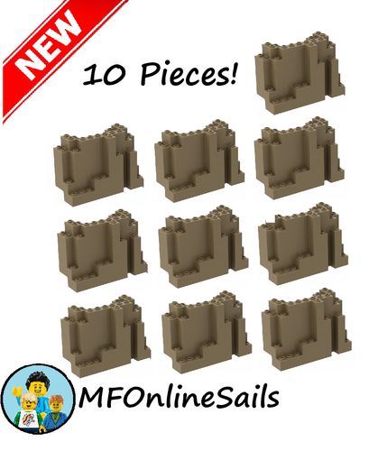 🏔 10 NEW LEGO BURP PIECES Dark Tan Mountain Bottom Wall 4x10x6 rock | eBay