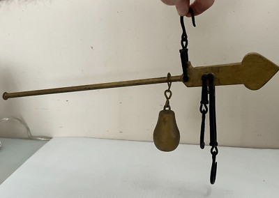 Antique Metal Hanging Sliding Balance Scale Vtg Goods Meat Cotton ...