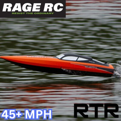 Rage RC Boat Velocity 900BL Brushless Deep Vee ARTR 45+MPH Fast Race Self-right | eBay