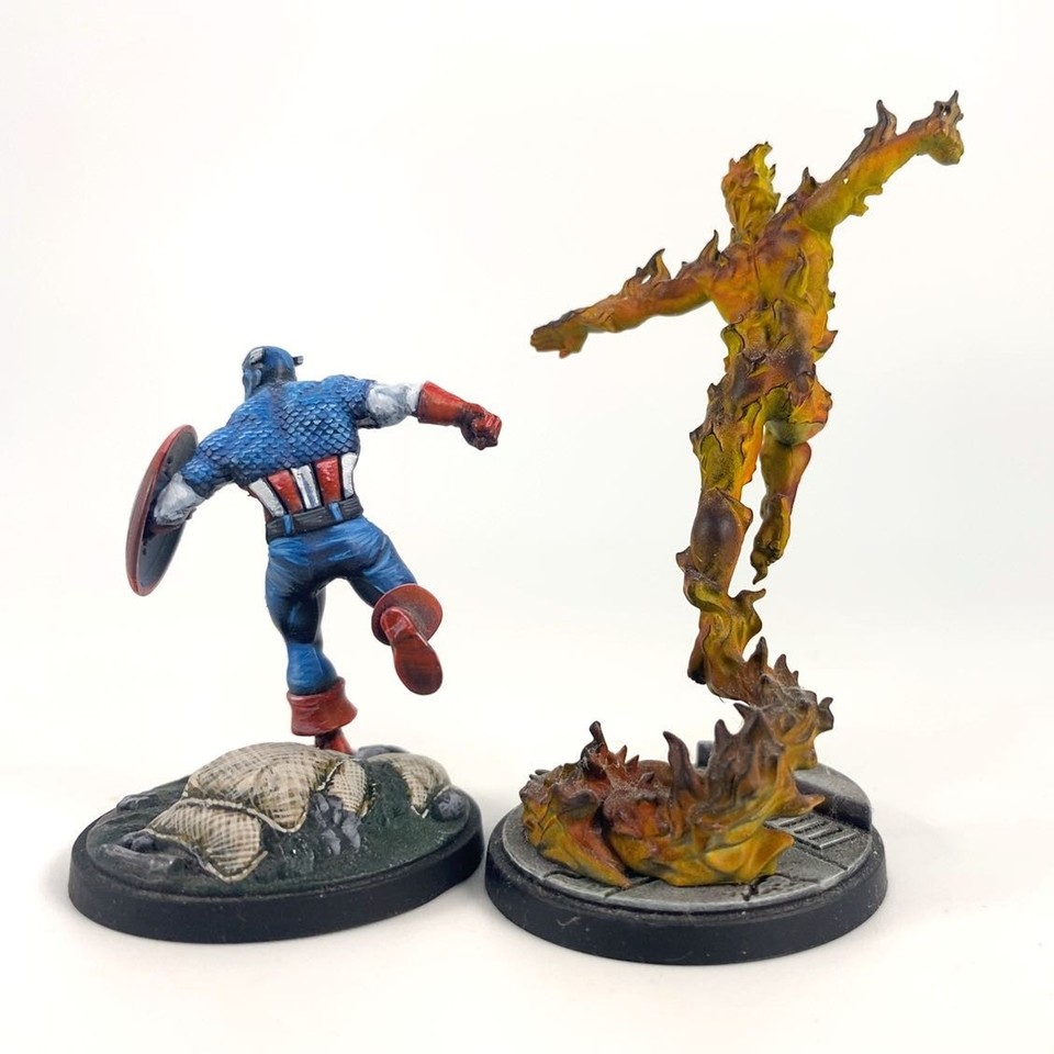 X1 CP77 - Captain America And The Human Torch Plastic Atomic Mass Games ...
