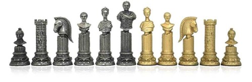 Italfama Roman Emperors Metal Chess Set Gold & Silver Plated Luxury ...