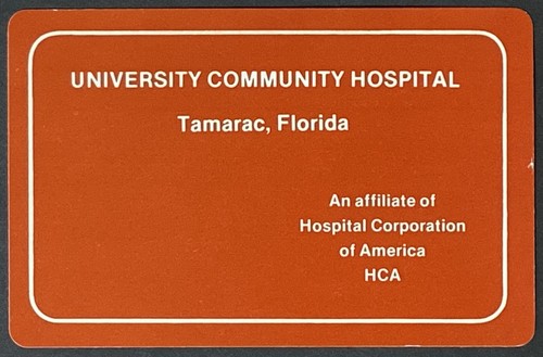 University Community Hospital Tamarac FL Vintage Single Swap Playing ...