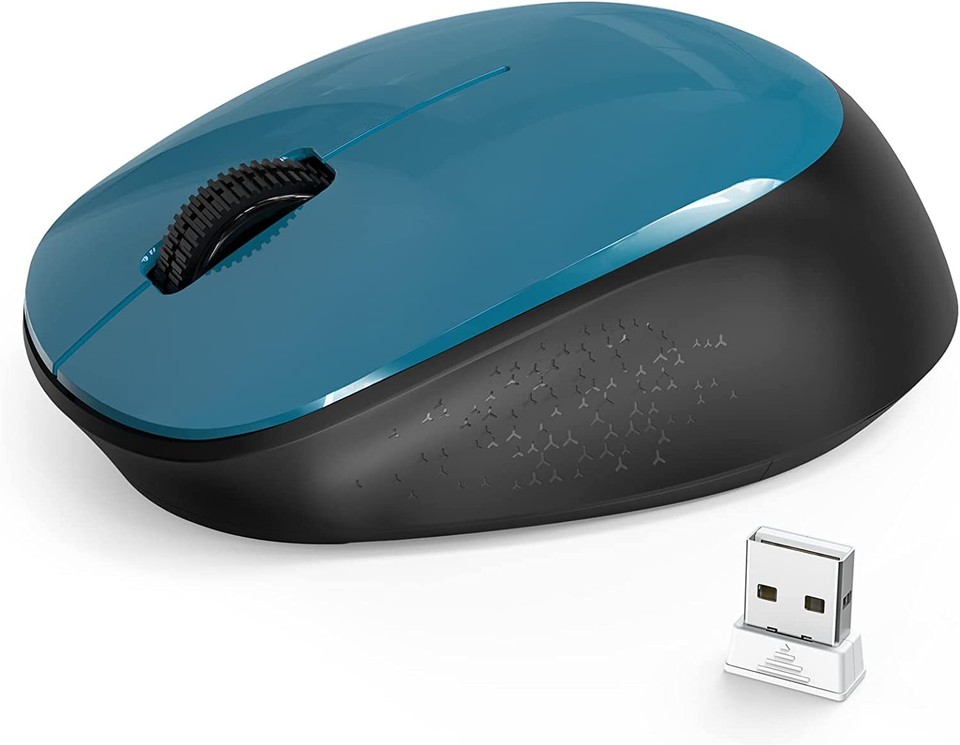 Portable Wireless Mouse, 2.4GHz Silent with USB Receiver, Optical USB ...