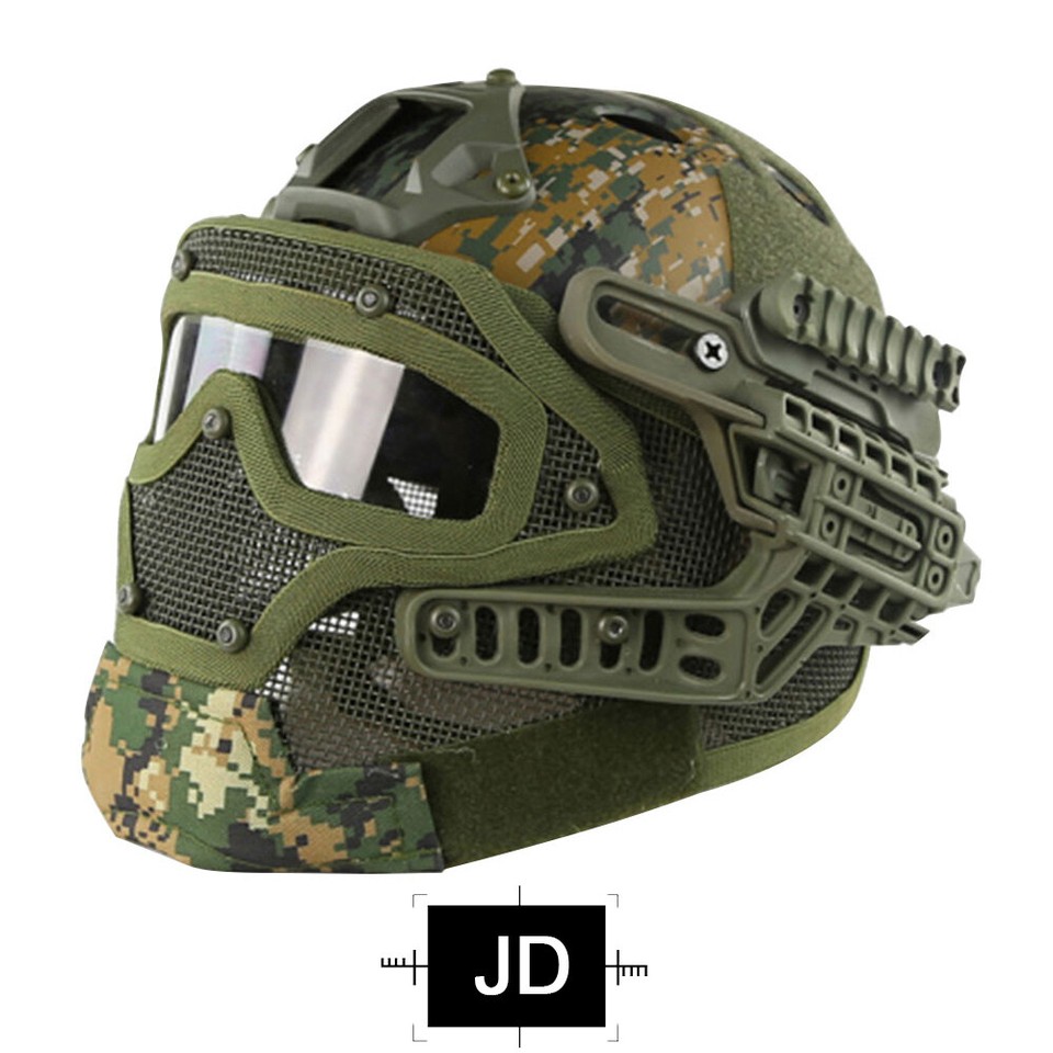 Tactical G4 Helmet Full Face Mesh Mask Goggles Armor Protective PJ FAST ...