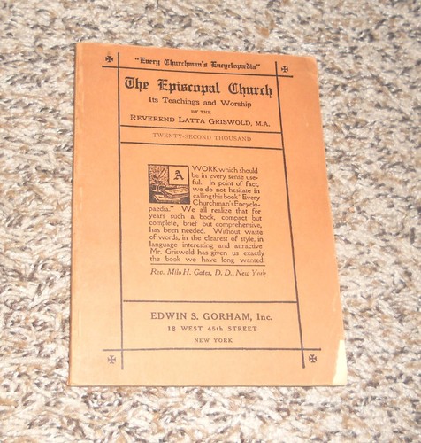 Antique 1931 The Episcopal Church Teachings Worship Reverend Latta ...