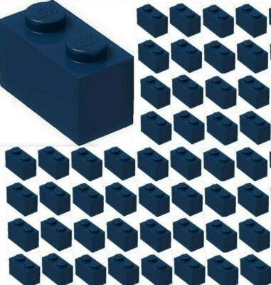 ☀️Lego x50 DARK BLUE 1x2 Bricks building blocks Part Pieces Bulk Lot ...