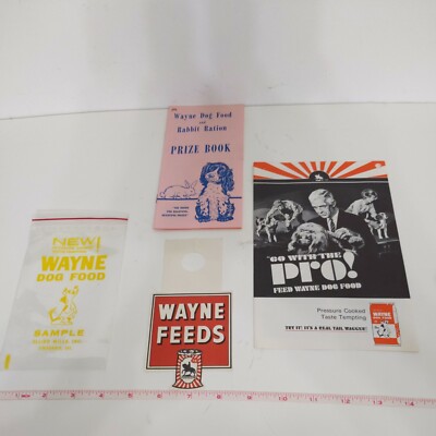 Vintage Wayne Feeds Dog Food advertising lot | eBay