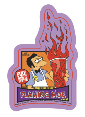 Flaming Moe Simpsons Sticker 60mm | eBay Australia