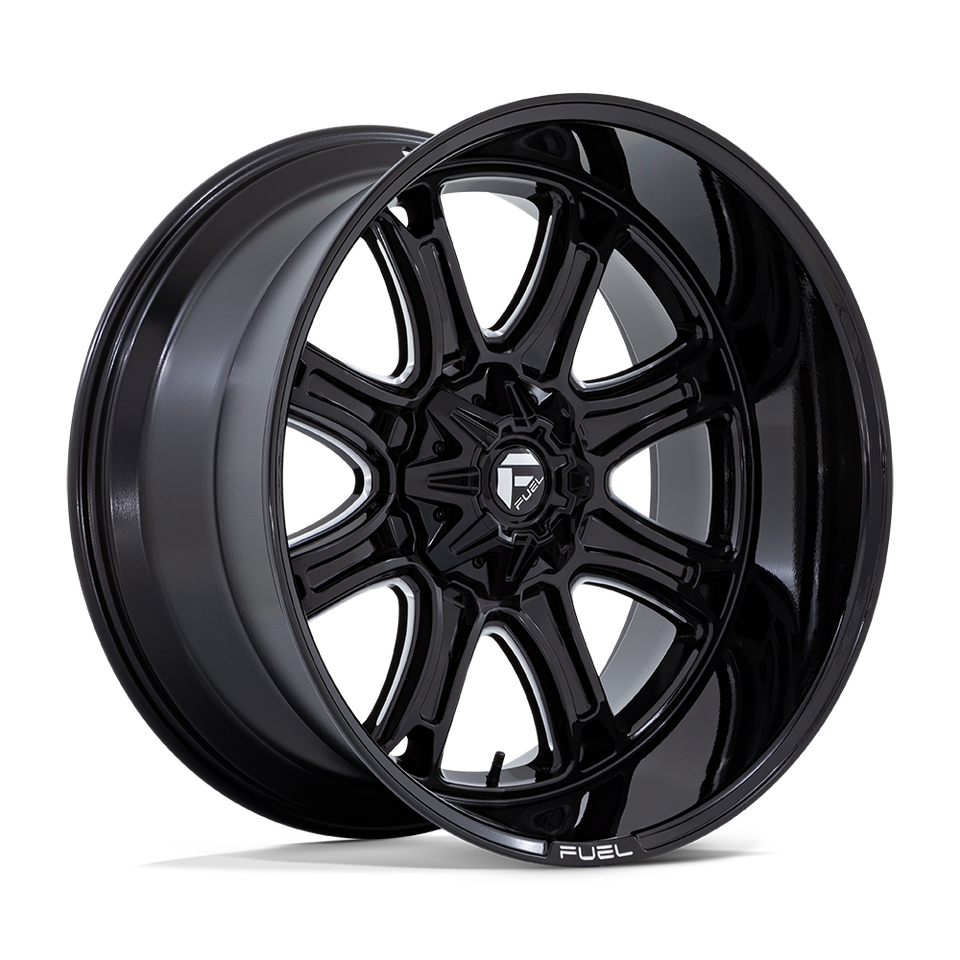 24 Inch Black Milled Wheels Fuel Darkstar FC853 24x12 6x5.5 Lug Chevy ...