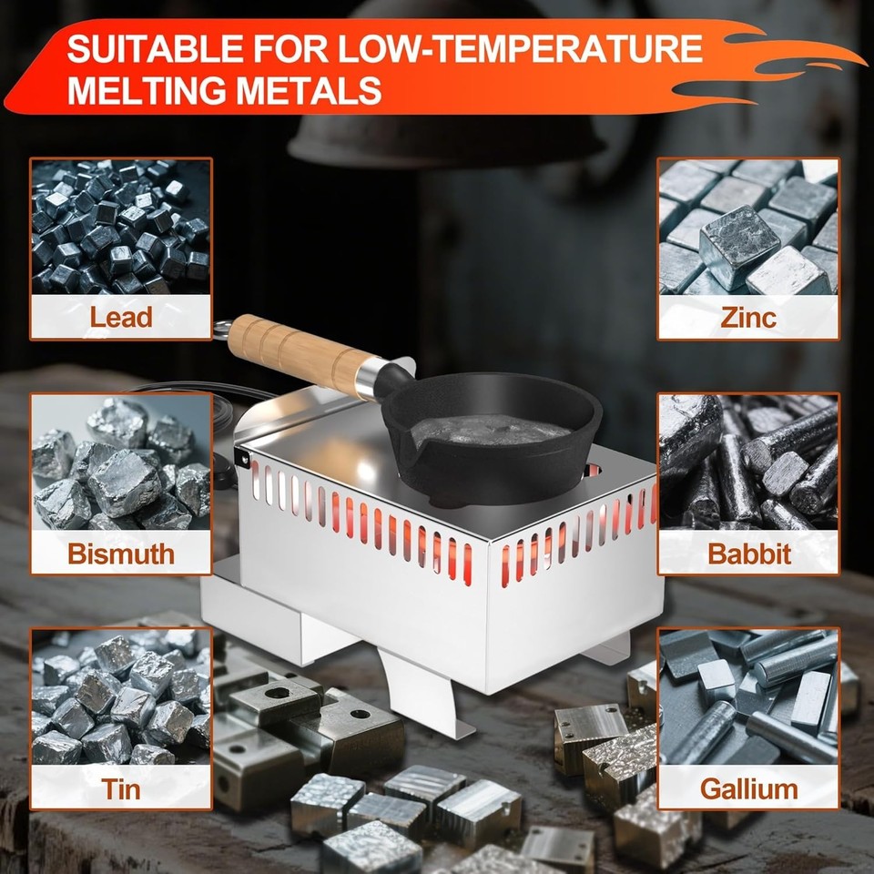 Electric Lead Melting Pot for Fishing Weight Molds and Bullet Casting ...