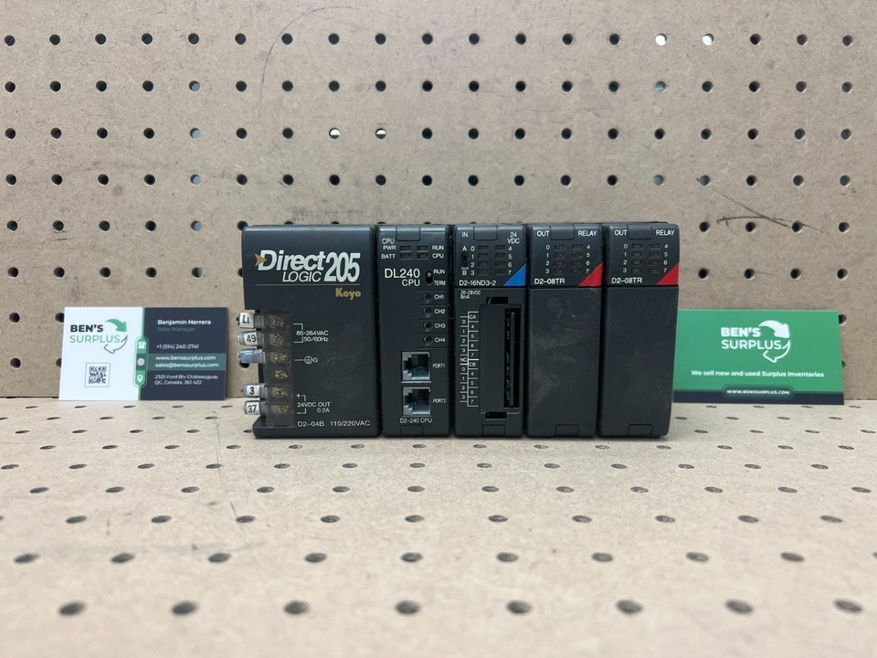 PLC Direct Logic 205 Koyo With DL240-CPU / D2-16ND3-2 / D2-08TR..2 Pcs ...