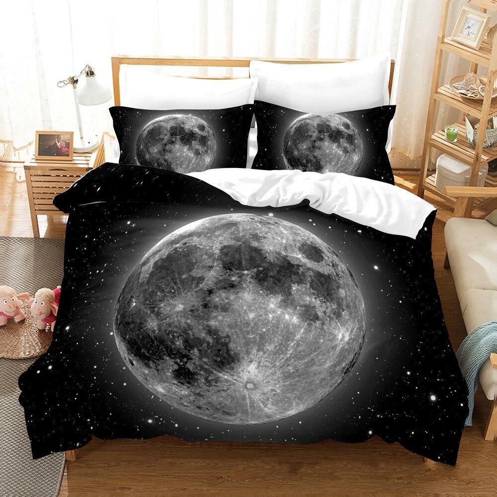 Moon Celestial Body Doona Quilt Duvet Cover SetPillowcase Single Double ...