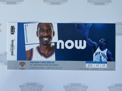 2013 Washington Wizards at New York Knicks Ticket 4/9/13 | eBay